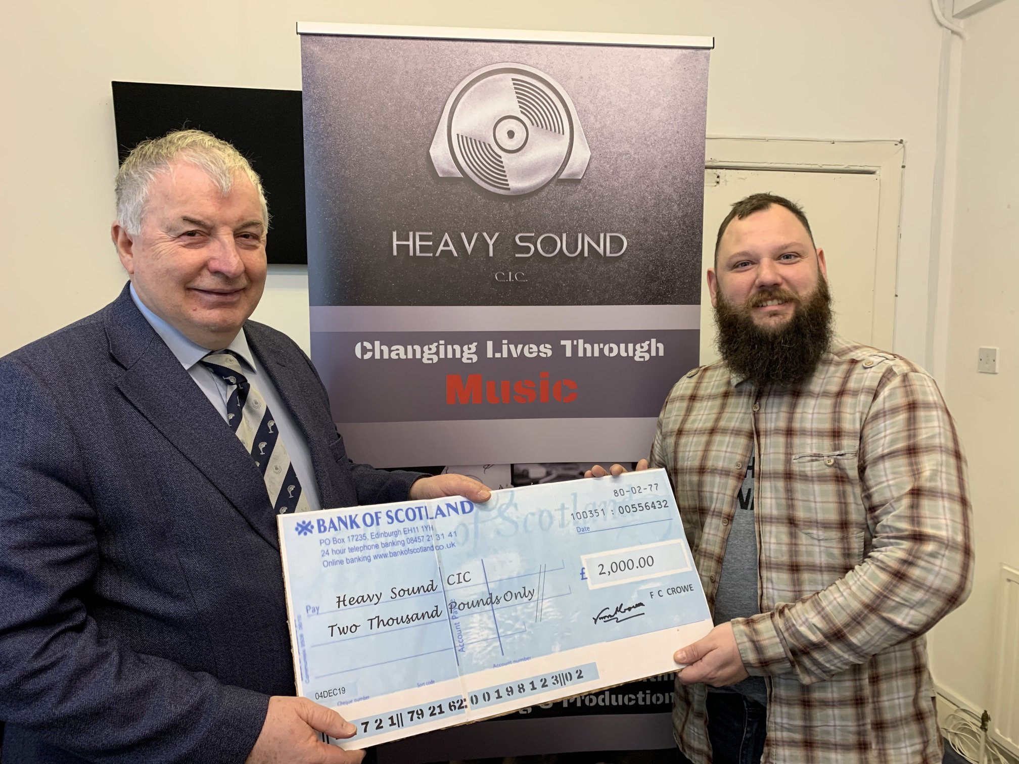 Presenting the cheque