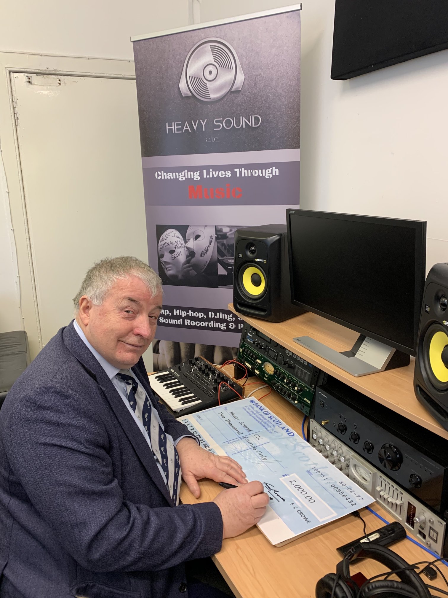 Presenting the cheque